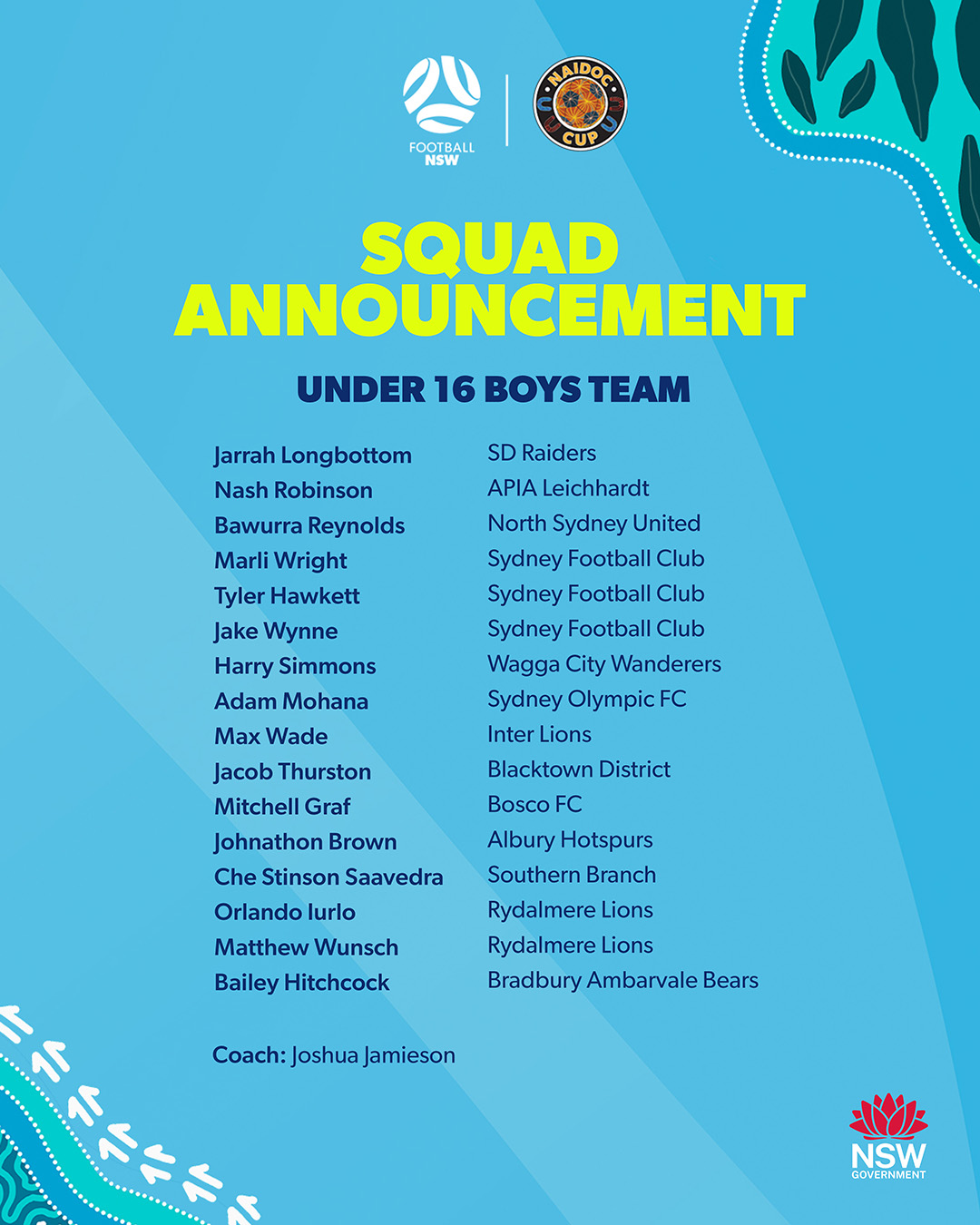 Football NSW announces squads for 2025 NAIDOC Cup - Football NSW